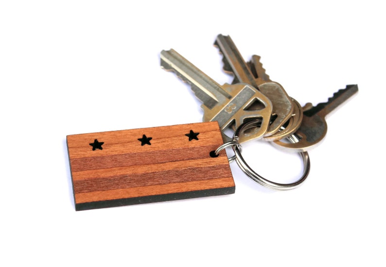 Washington DC Flag Keychain Made in the USA Washington DC - Etsy