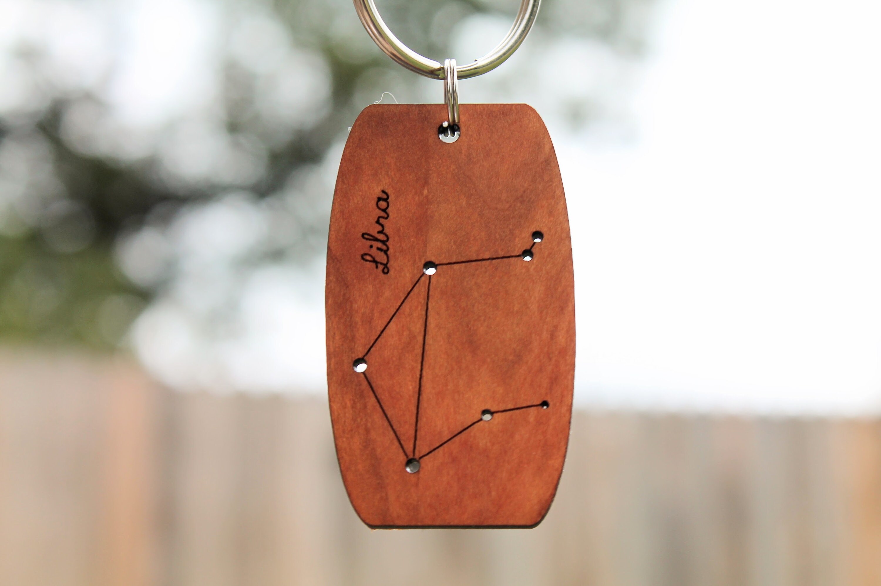 Libra Zodiac Constellation Wood Keychain Made in the USA / - Etsy UK