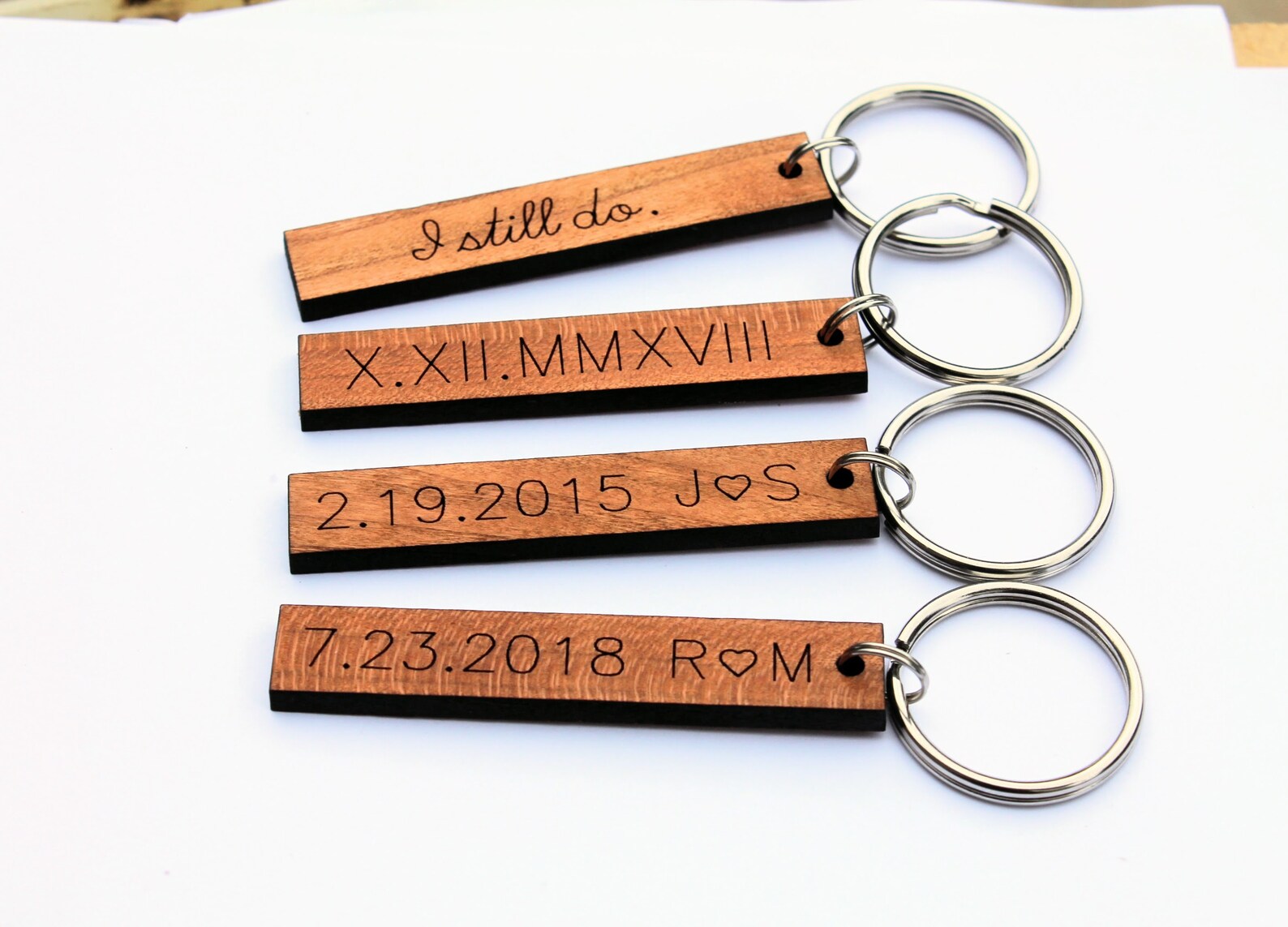 Personalized Roman Numerals Keychain Custom Engraved Wood - Etsy