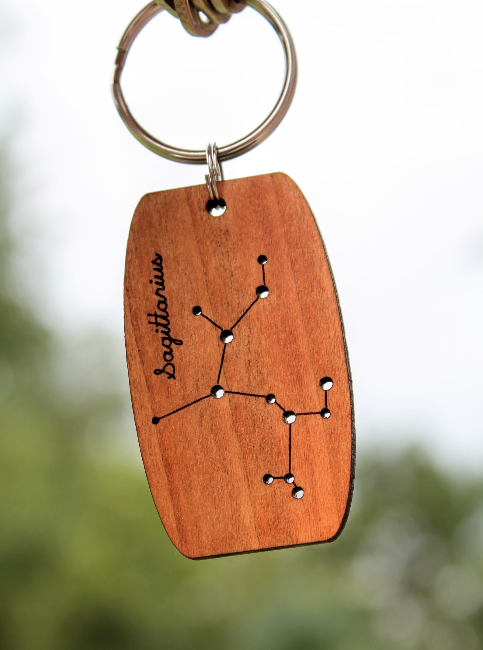Sagittarius Zodiac Constellation Wood Keychain Made in the USA | Etsy