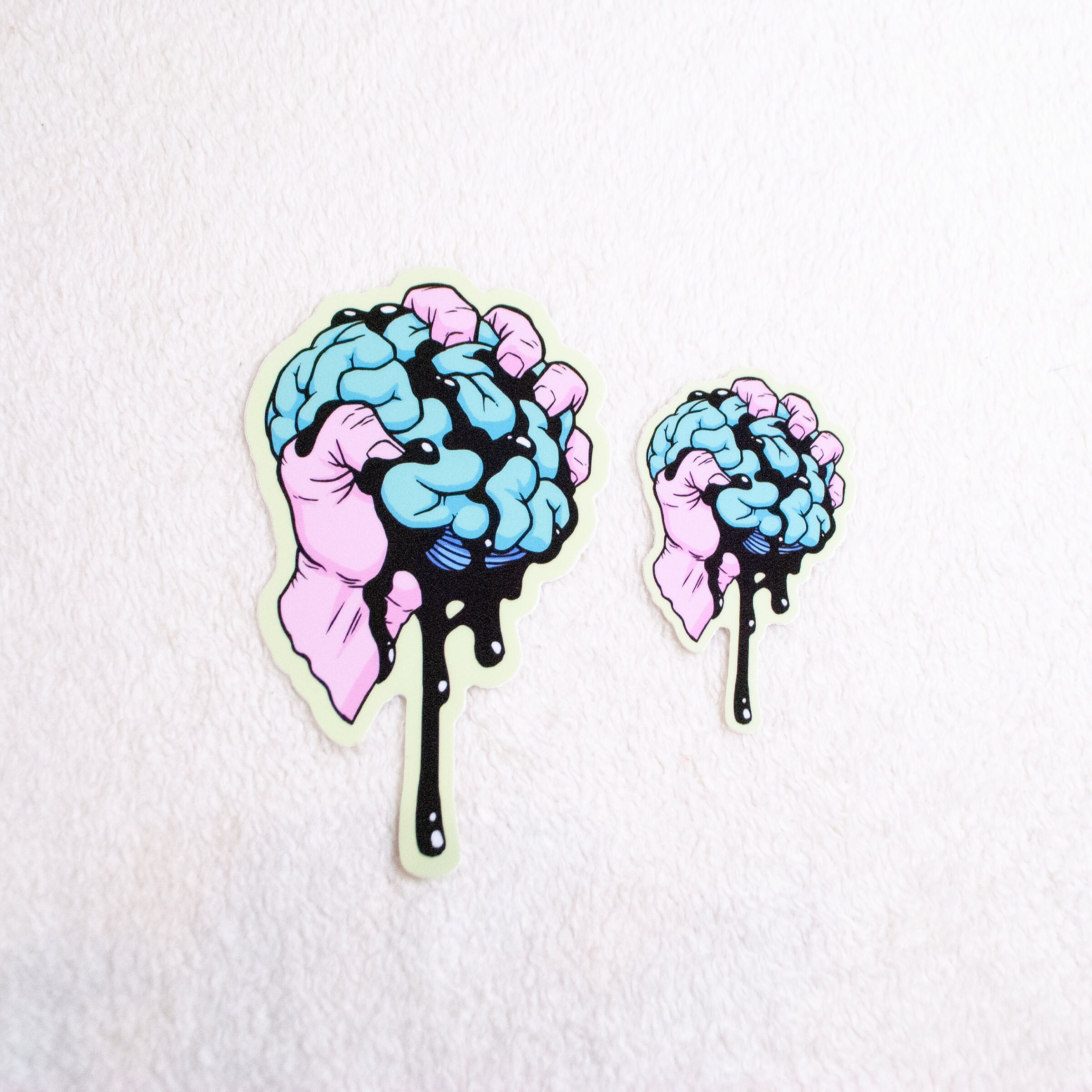 Bumper Stickers Paper pink & green Brain Goo sticker etna.com.pe