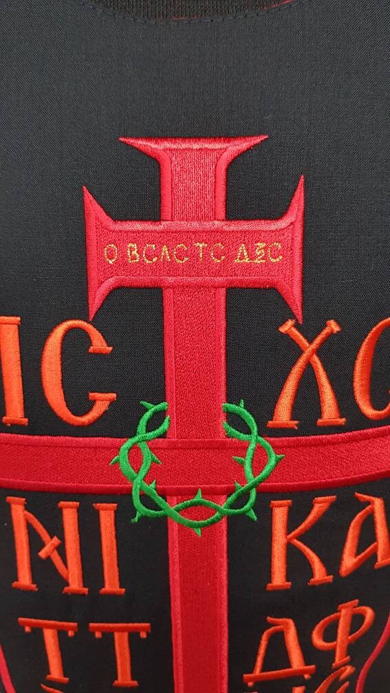 Greek Monastic Great-schema. Red on Black. Embroidered. - Etsy