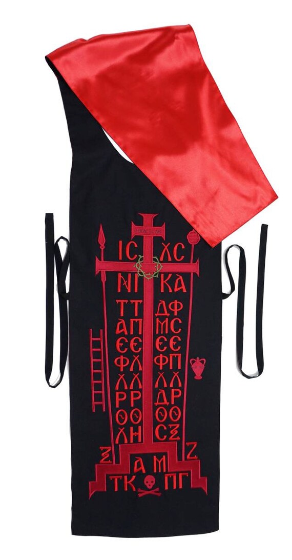 Greek Monastic Great-Schema. Red on black. Embroidered. | Etsy
