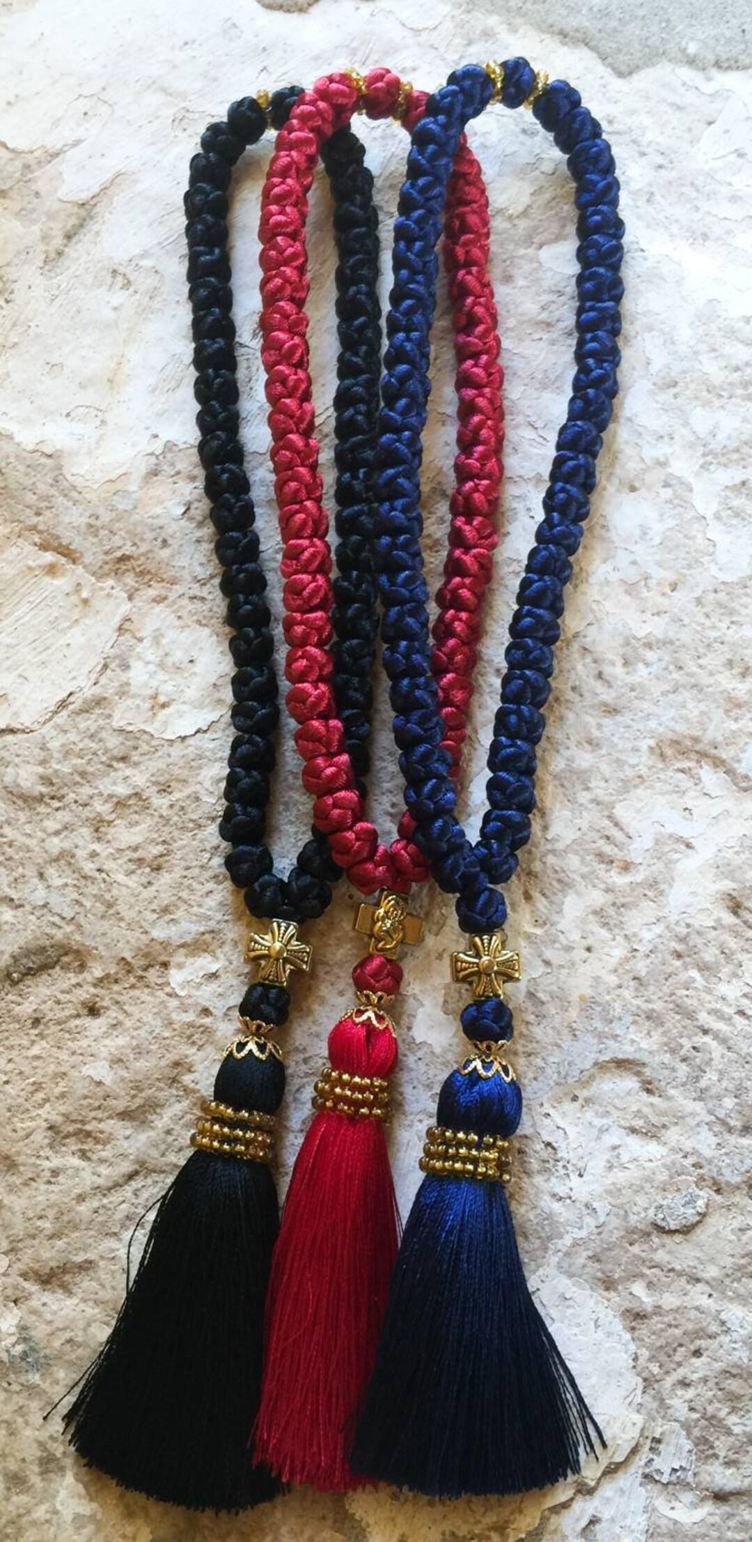 Orthodox Prayer Rope_komboskini_chiotki 50 Knots, Satin Cord, Metal ...