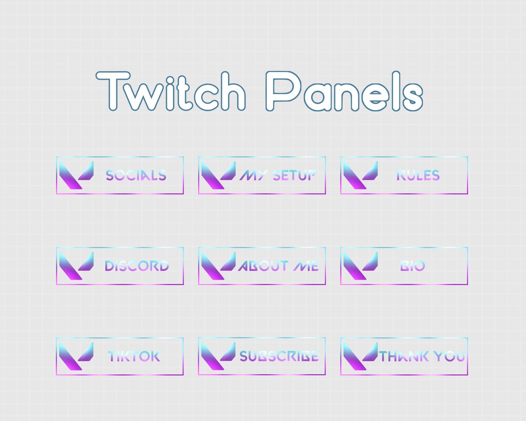 Valorant Twitch Panel Pack | Cute | Neon | Gamer | Streamer - Etsy