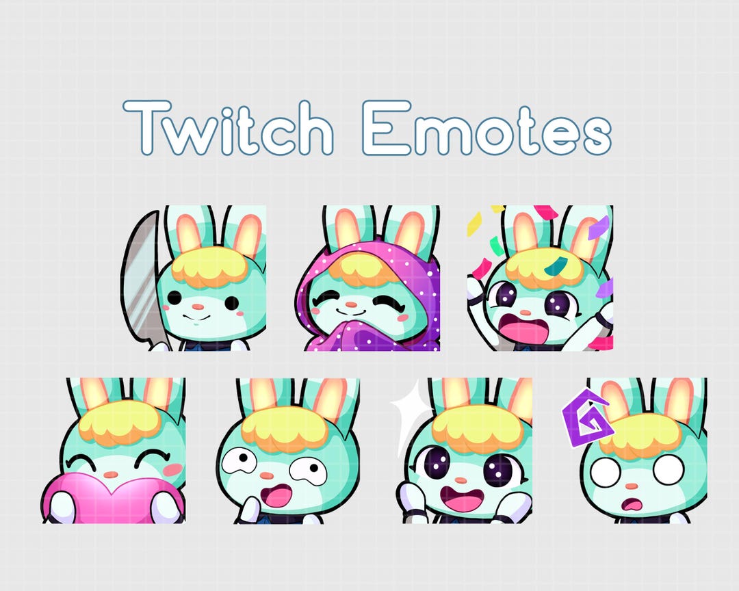 AC Villager - Sasha Twitch Emote Pack | Cute Emotes | Bunny Bundle ...