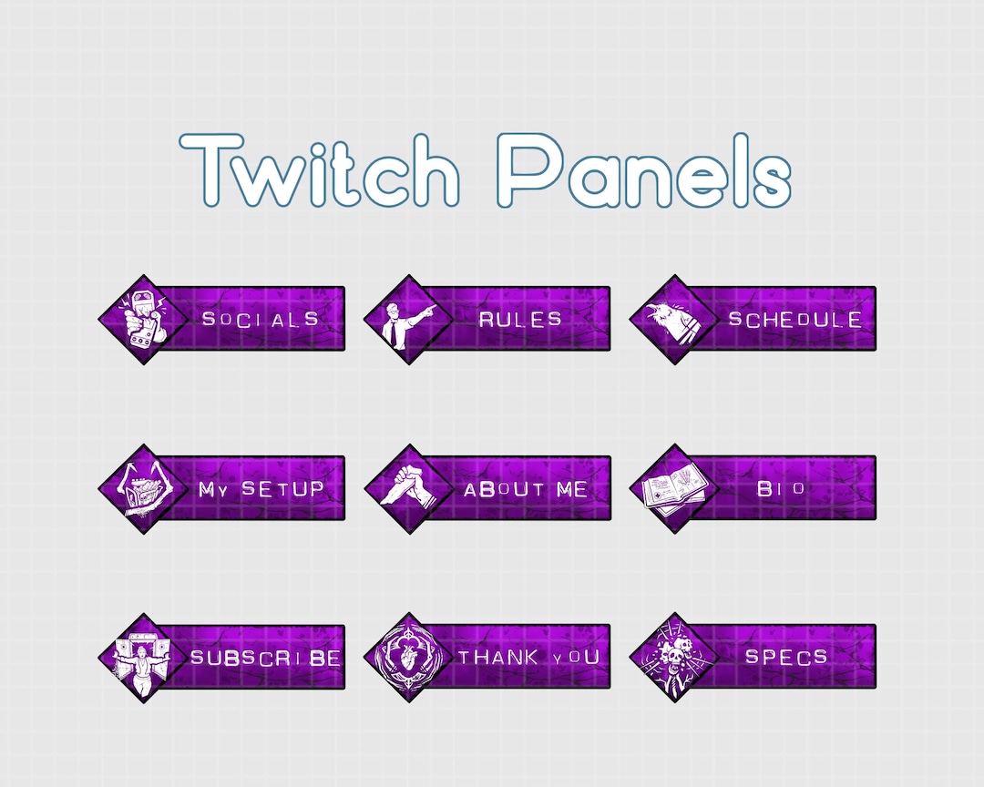 Purple Perks Dead by Daylight Twitch Panel Pack | Streamer | DBD ...