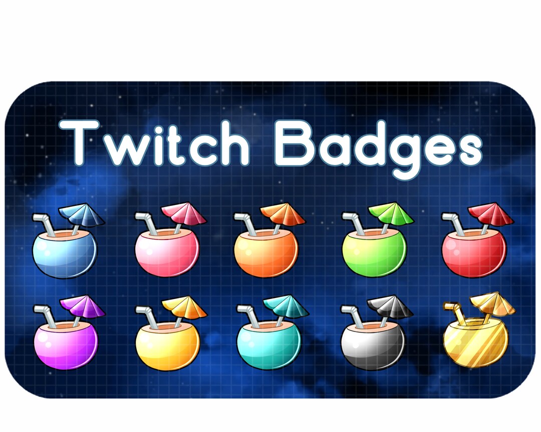 Tropical Drink Twitch Badge Pack Cute Twitch Badges - Etsy Australia