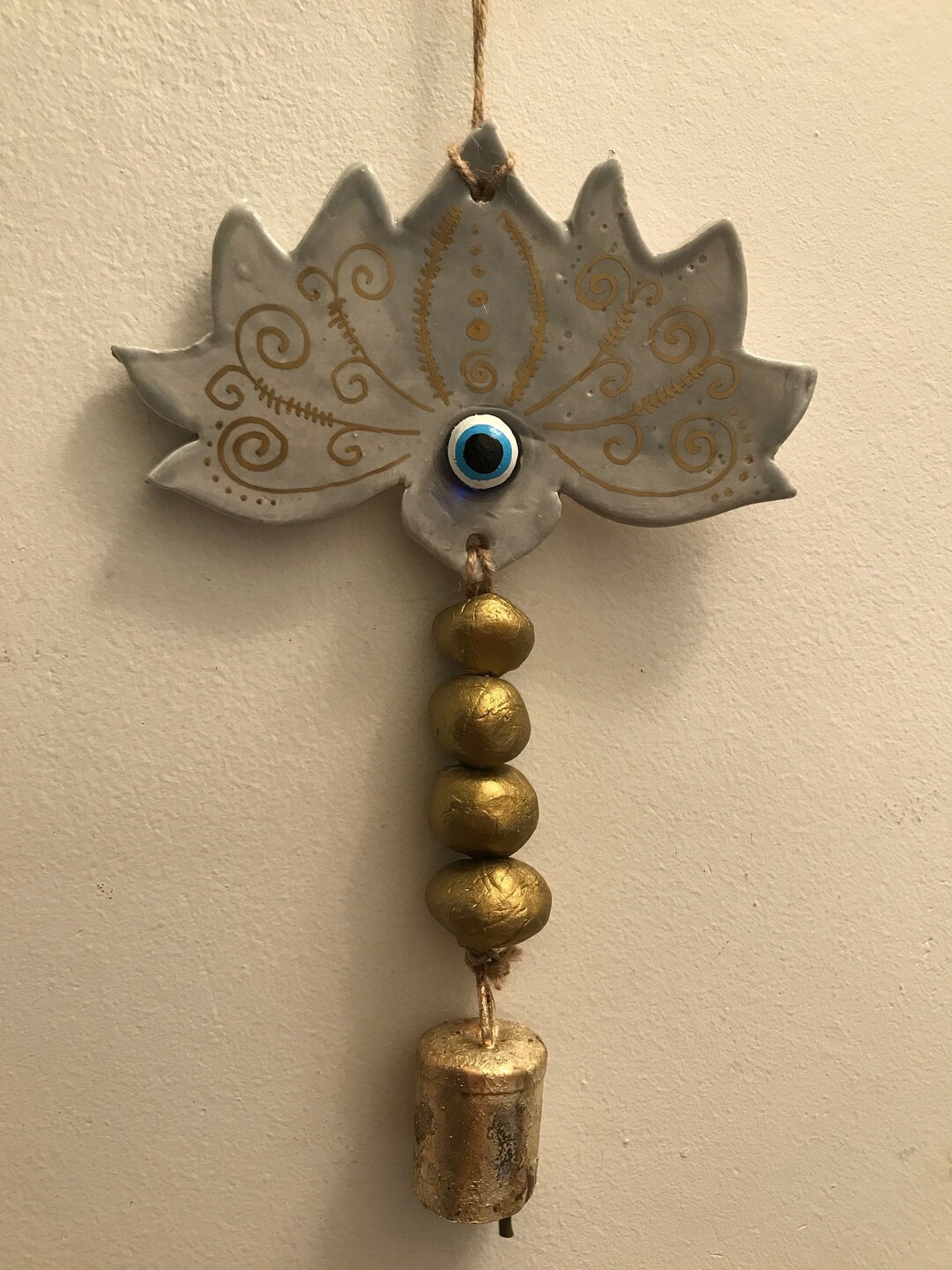Ceramic Lotus Flower Wind Chime/minimalistic/boho Decor/gypsy/healing ...