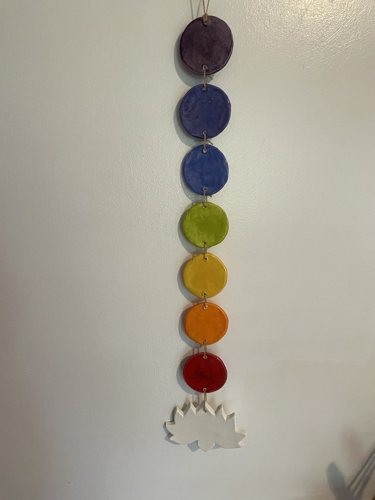 Ceramic Chakra With Lotus Flower Wall Hanging/minimalistic/boho Decor ...