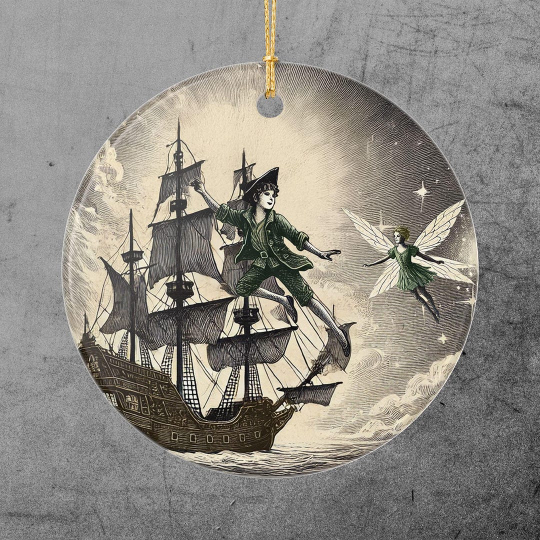 Peter Pan Ornament | Ceramic Round Hanging Ornament - Etsy