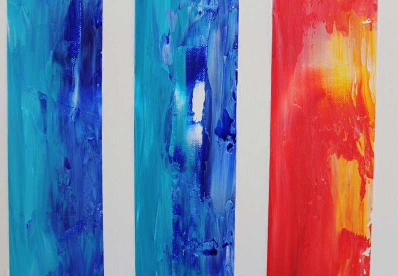 Large Acrylic Linear Painting Original Abstract Wall Art Canvas Art ...