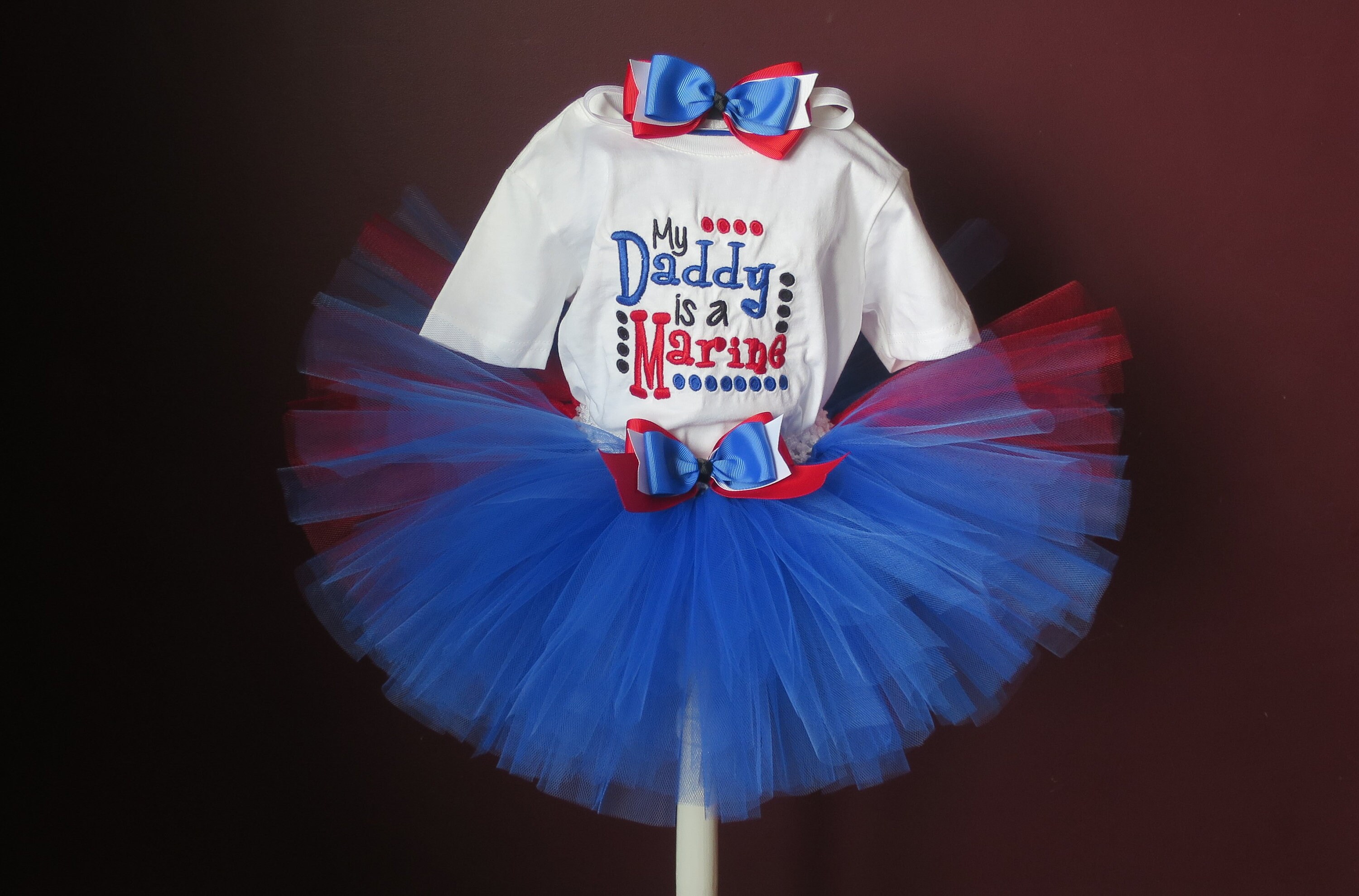 My Daddy is a Marine Military Tutu Set Marine Tutu Embroidered | Etsy