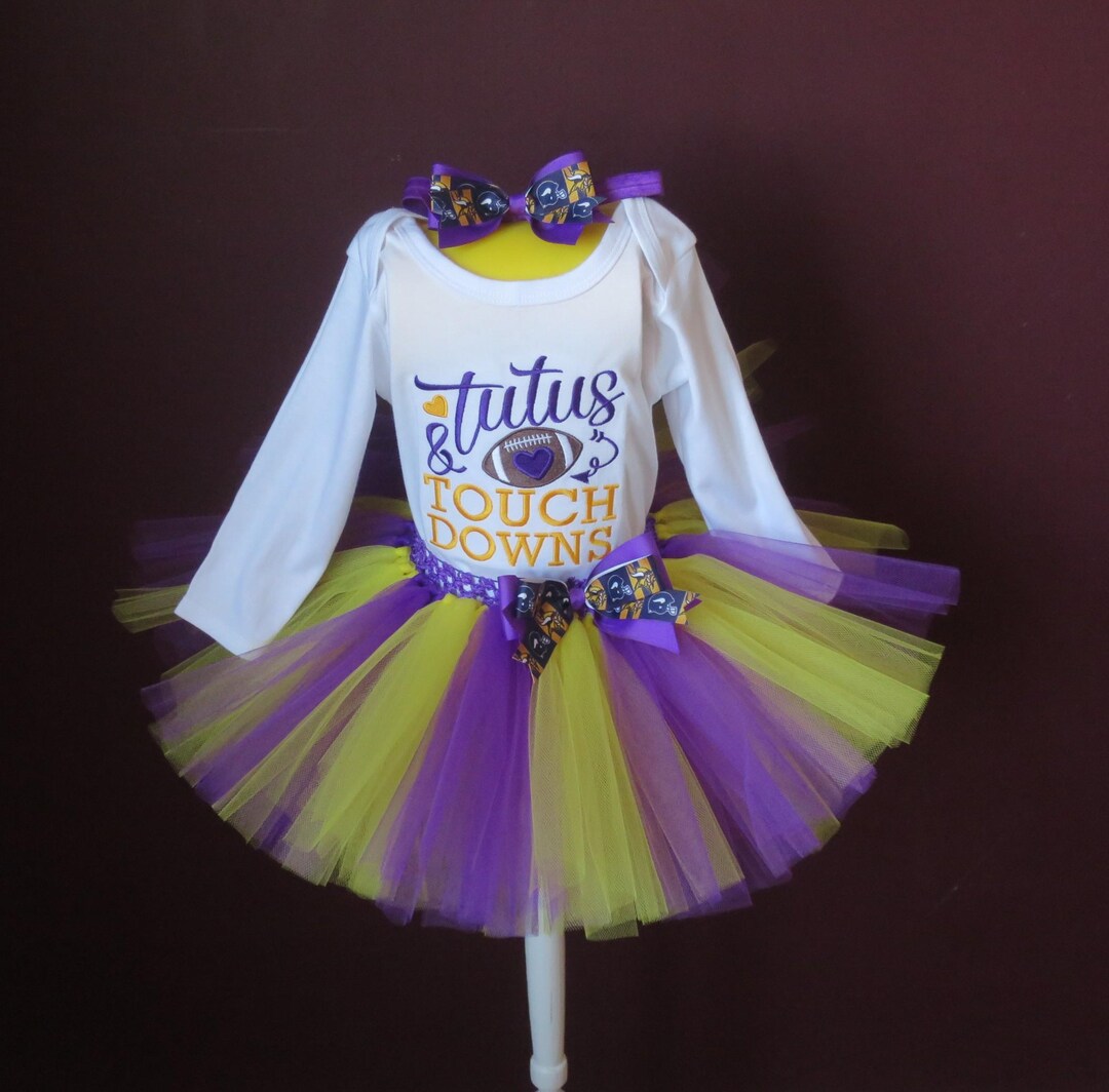 Tutus and Touch Downs Tutu Sets Purple and Yellow Tutu Football Tutu ...