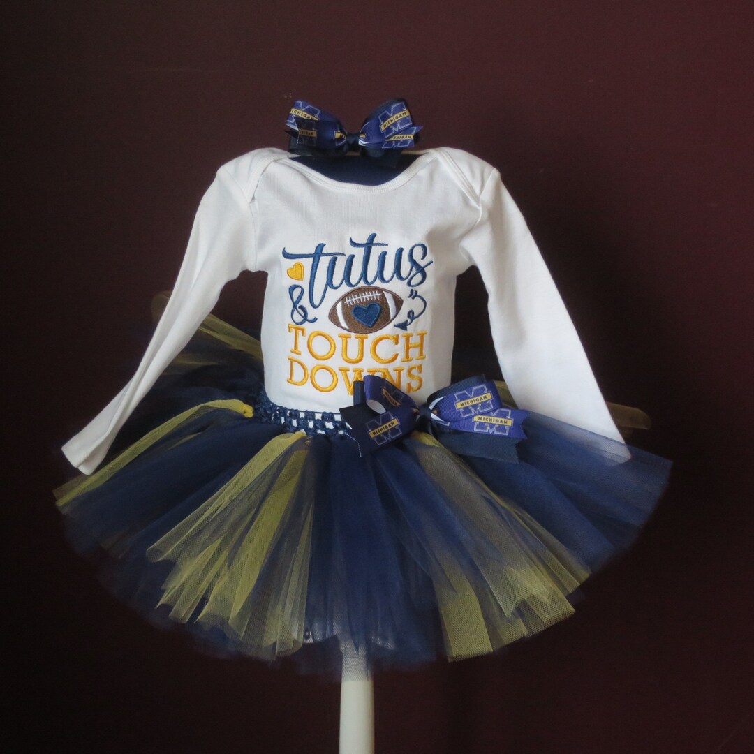 Tutus and Touchdowns Outfit: Navy and Yellow Football Tutu Set - Etsy