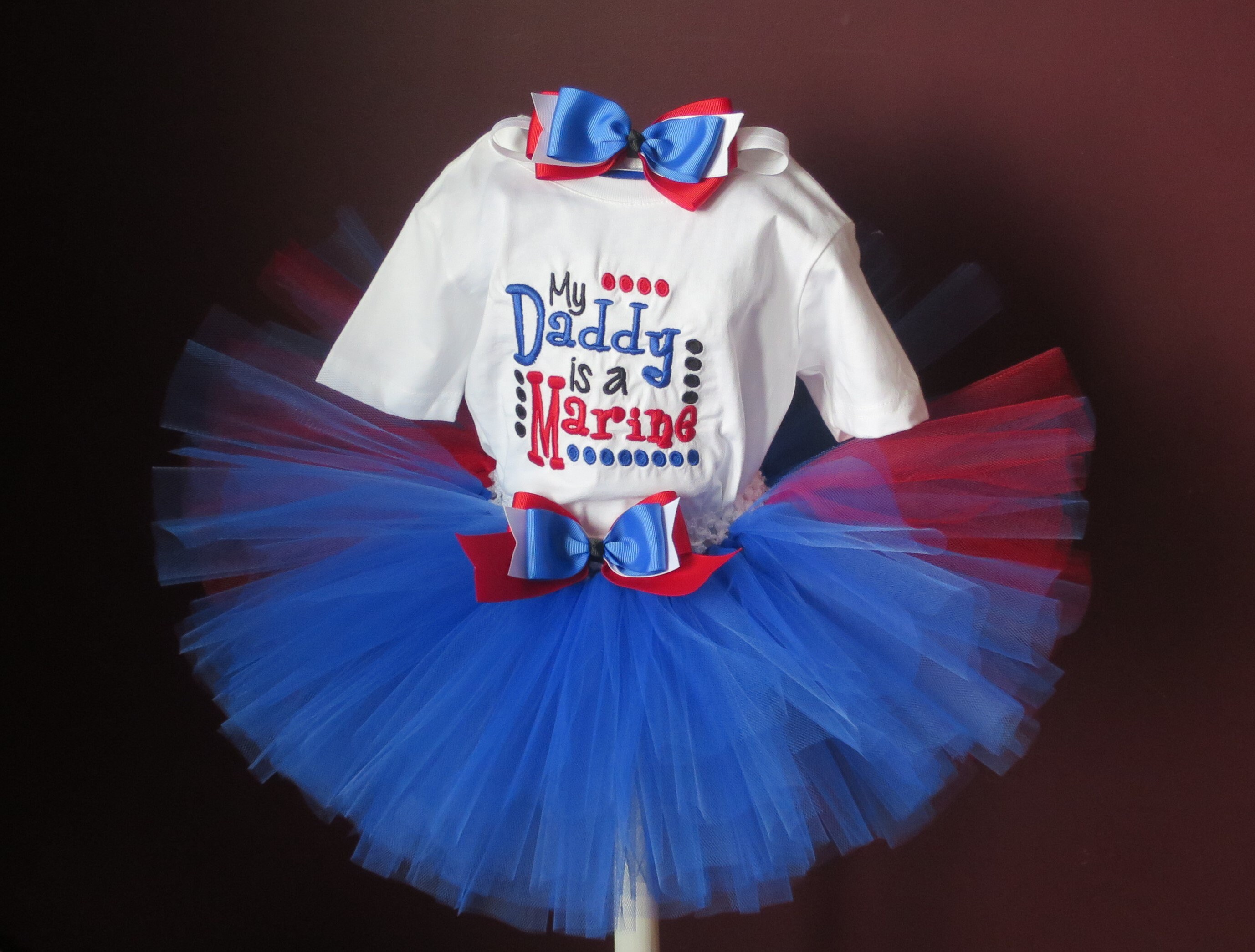 My Daddy is a Marine Military Tutu Set Marine Tutu Embroidered | Etsy