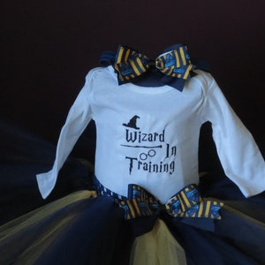 Wizard in Training Embroidered Bodysuit or Tshirt Tutu and Hair Bow You ...