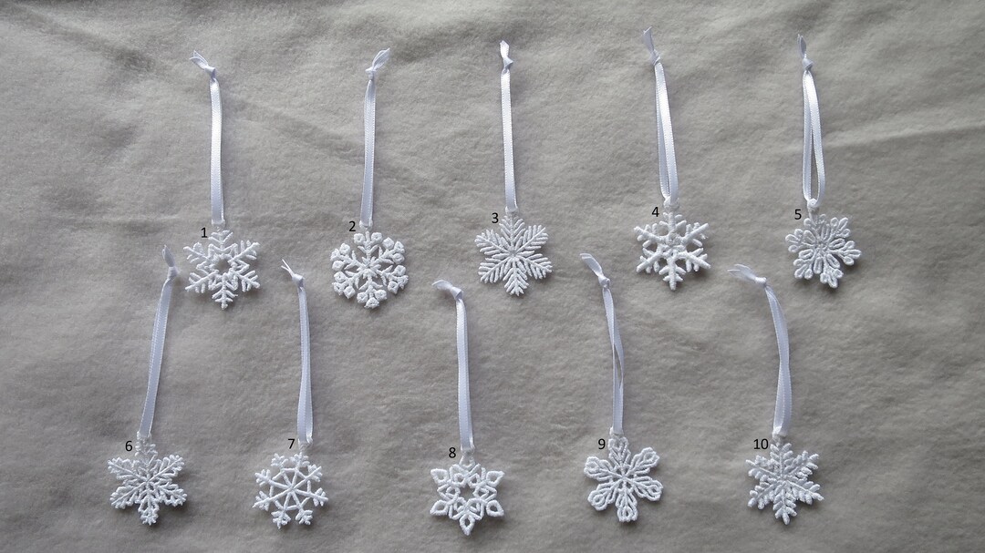 Embroidered MINI Christmas Lace Ornaments Christmas Ornaments FSL ...