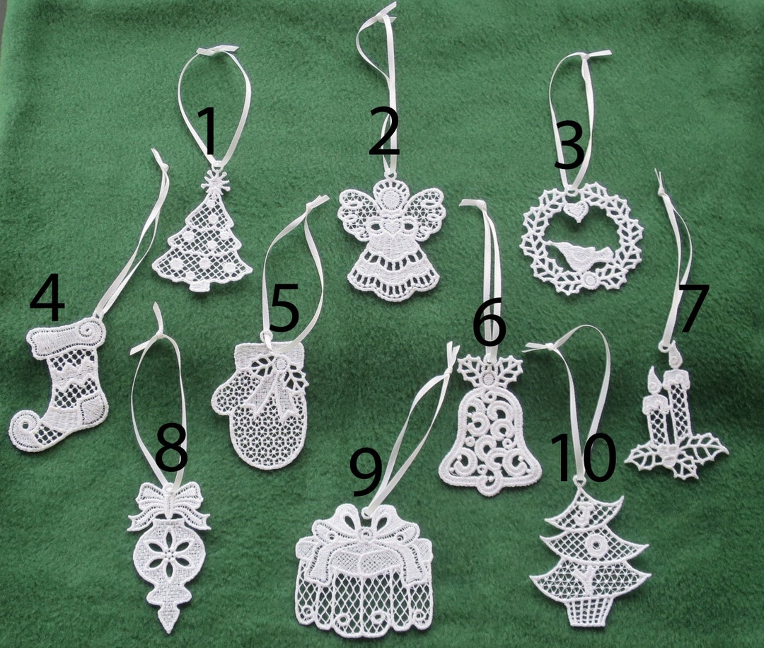 Embroidered Christmas Lace Ornaments-#1 Christmas Ornaments FSL ...