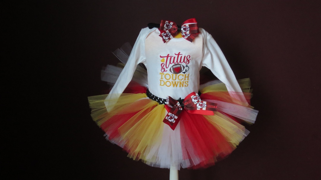 Tutus and Touch Downs Tutu Set Football Red and Gold Tutu Embroidered ...