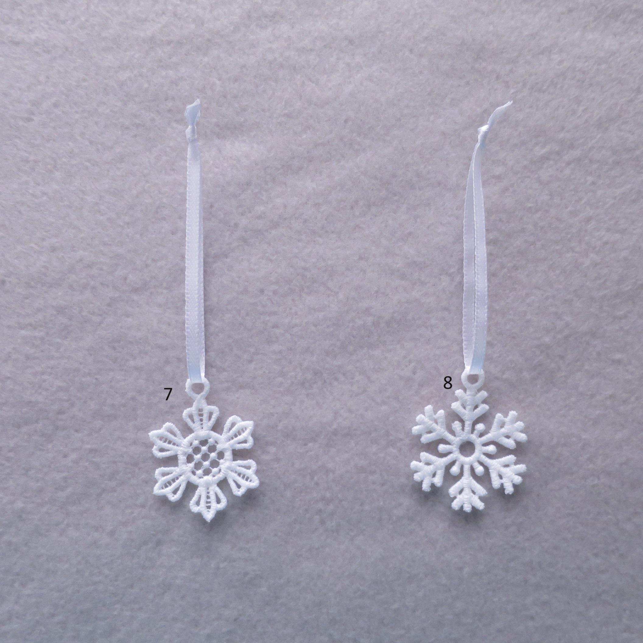 Mini Snowflake Lace Christmas Ornaments Embroidered FSL Ornaments Mini ...