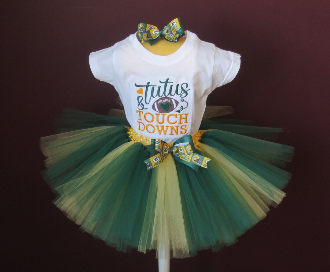 Tutus and Touchdowns Outfit: Green and Yellow Football Tutu Set - Etsy