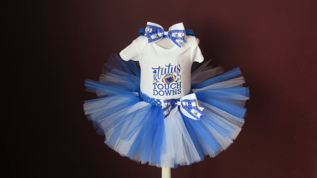 Tutus and Touchdowns Outfit: Blue and White Football Tutu Set - Etsy