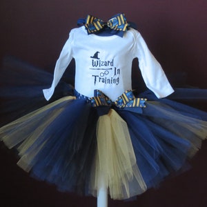Wizard in Training Embroidered Bodysuit or Tshirt Tutu and Hair Bow You ...