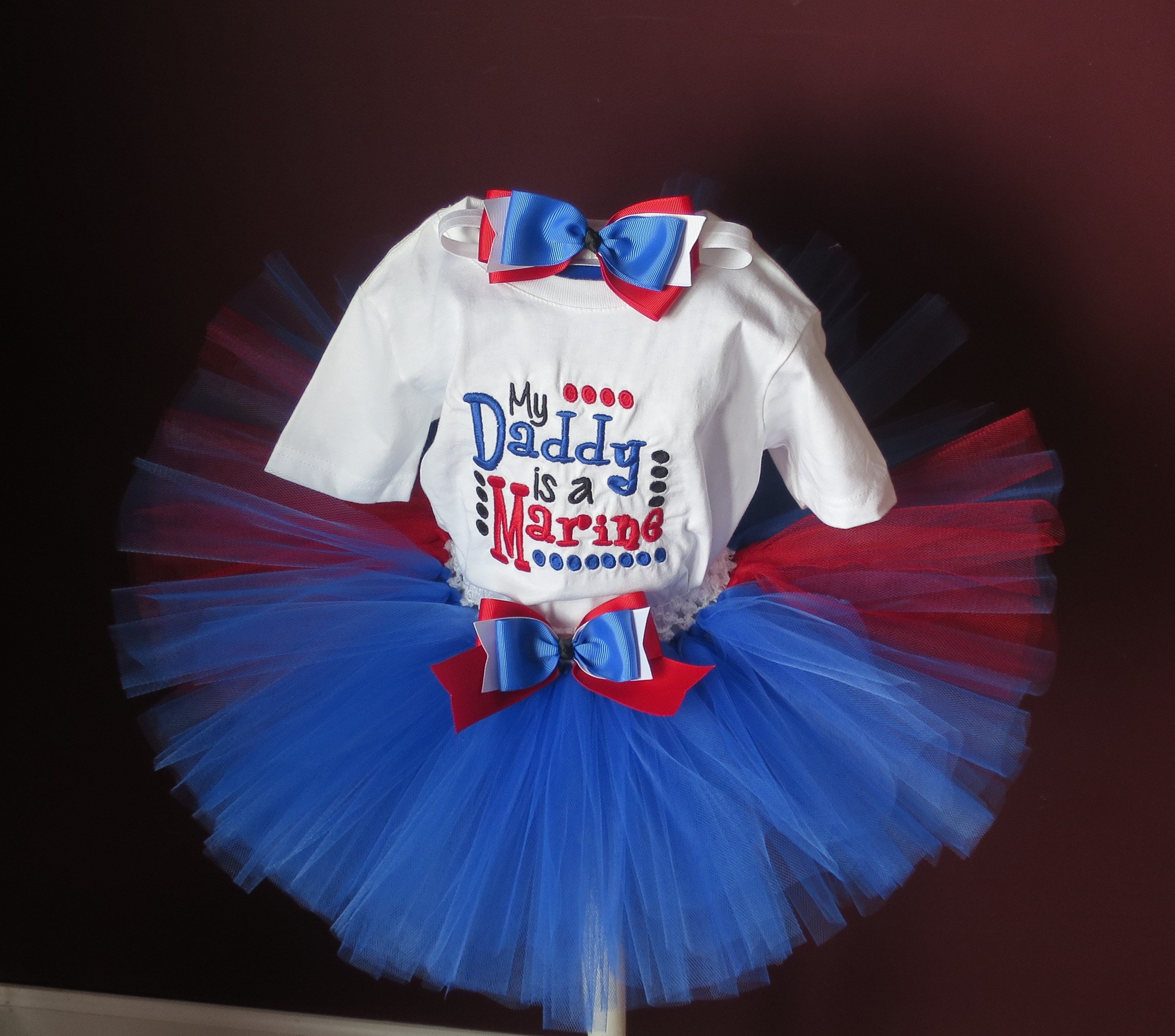 My Daddy is a Marine Military Tutu Set Marine Tutu Embroidered | Etsy