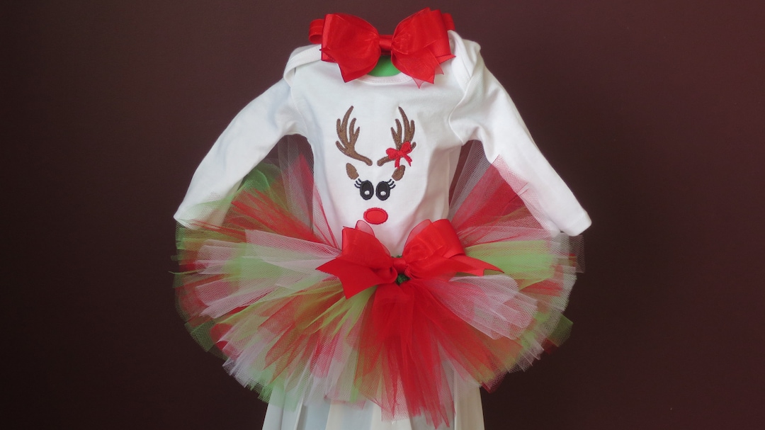 Christmas Tutu Christmas Embroidery Tutu Set Christmas Tutu/bow ...