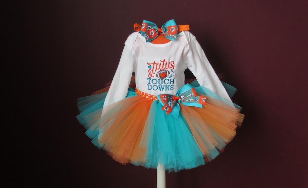 Tutus and Touch Downs Tutu Set Teal and Orange Tutu Teal and Orange Football Tutu Embroidered ...