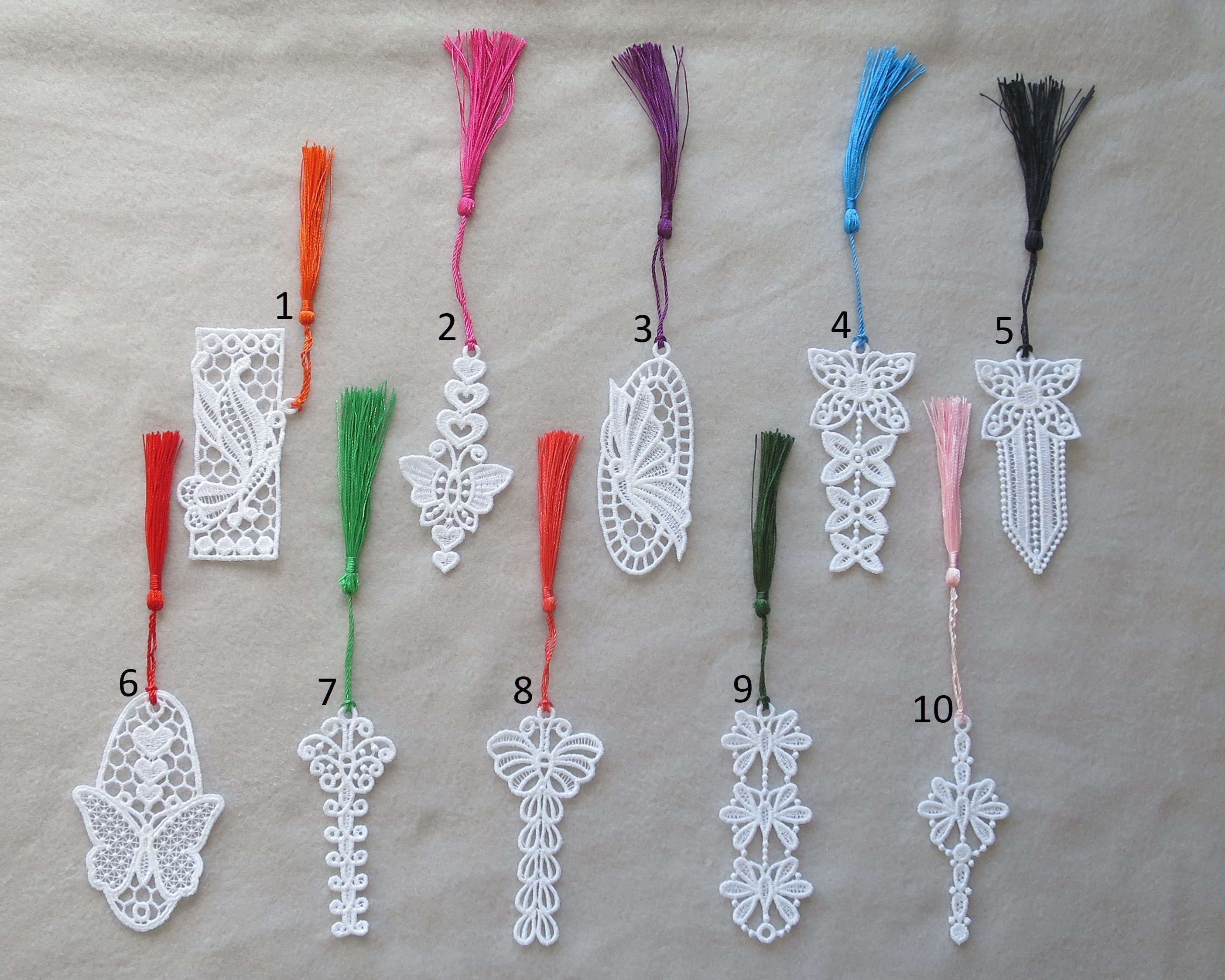 Butterfly Lace Bookmarks Embroidered Bookmark FSL Bookmarks | Etsy