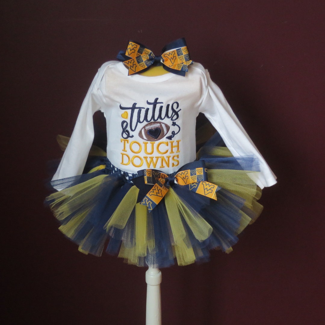 Tutus and Touchdowns Outfit: Navy and Yellow Football Tutu Set - Etsy