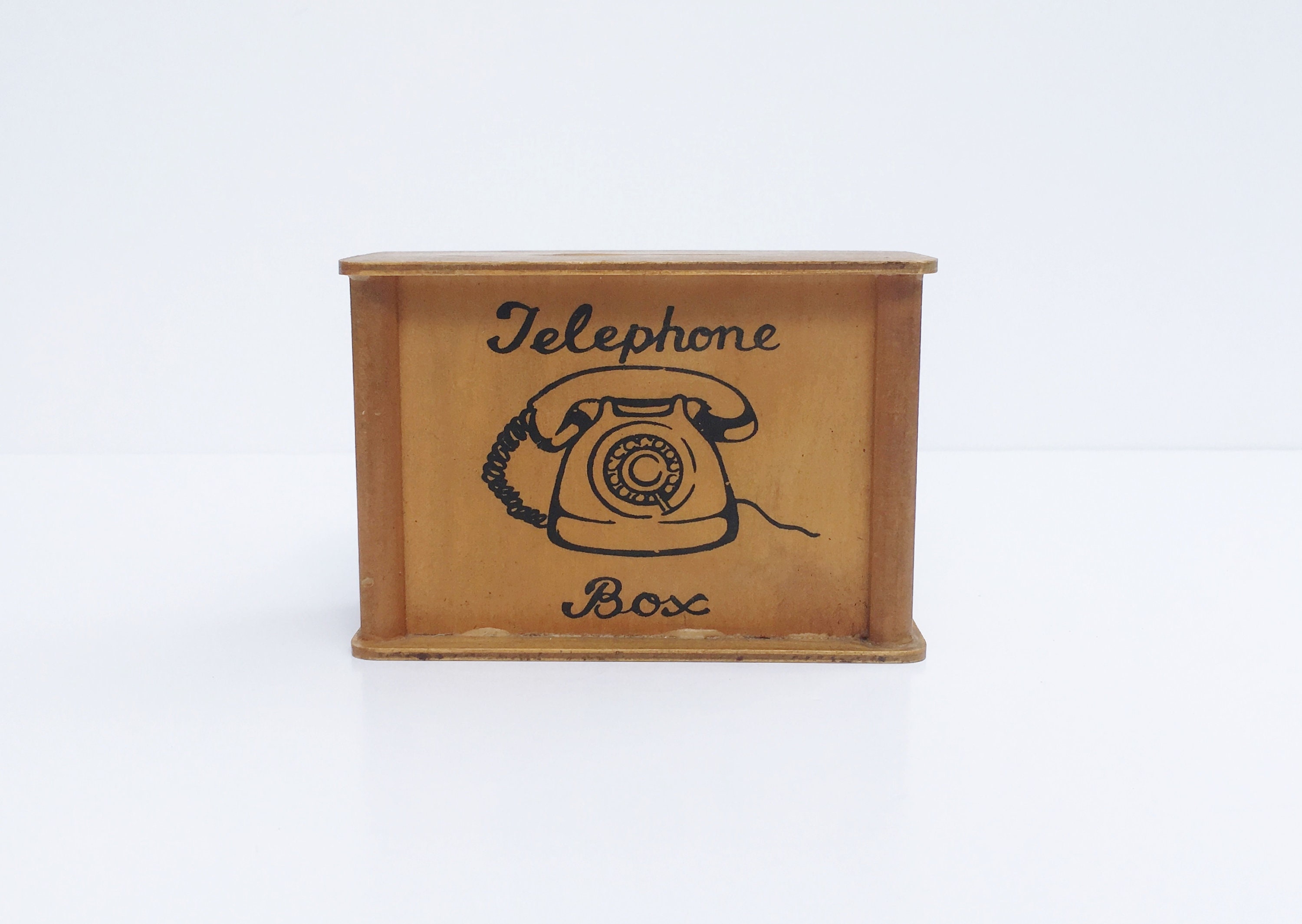 Vintage Wooden Telephone Money Box Retro Mid-Century Phone - Etsy.de