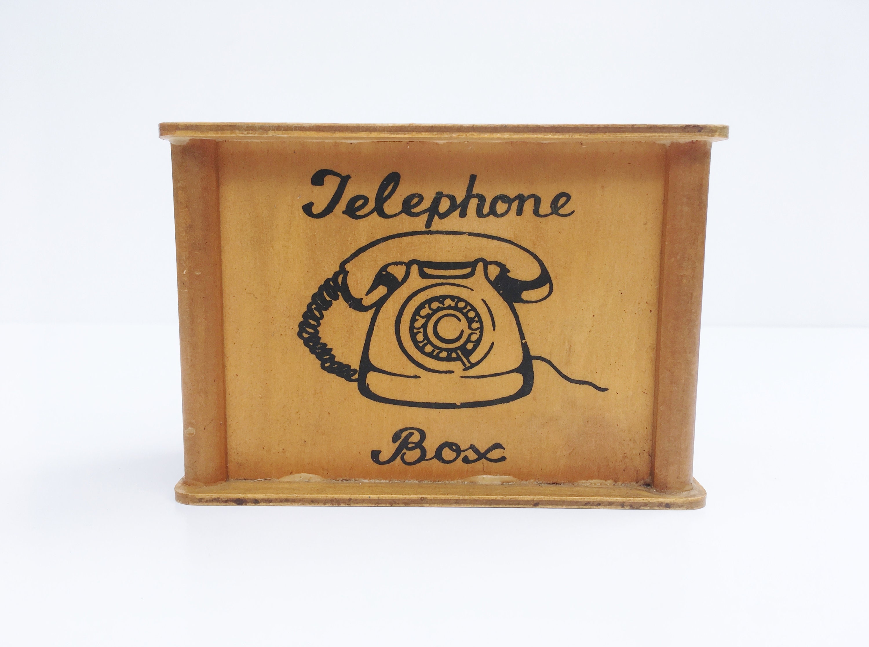 Vintage Wooden Telephone Money Box Retro Mid-Century Phone - Etsy.de