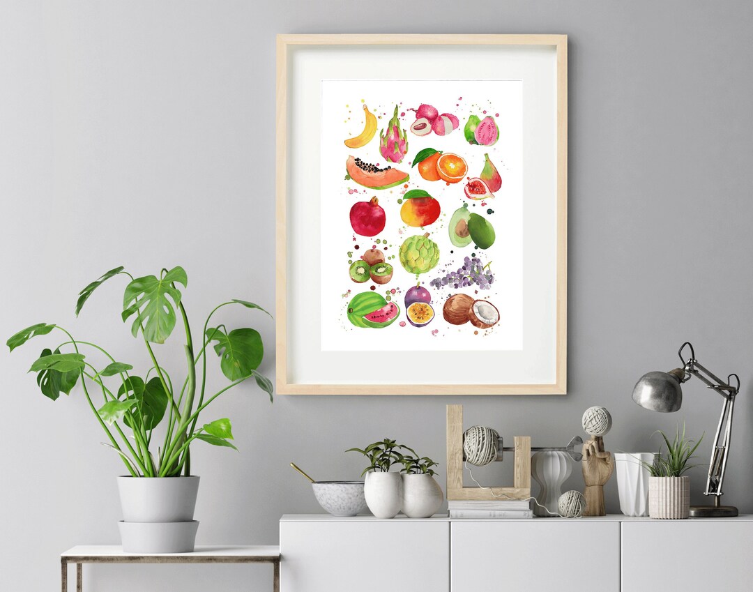 Tropical Fruits Collection of Watercolour Illustrations - Etsy