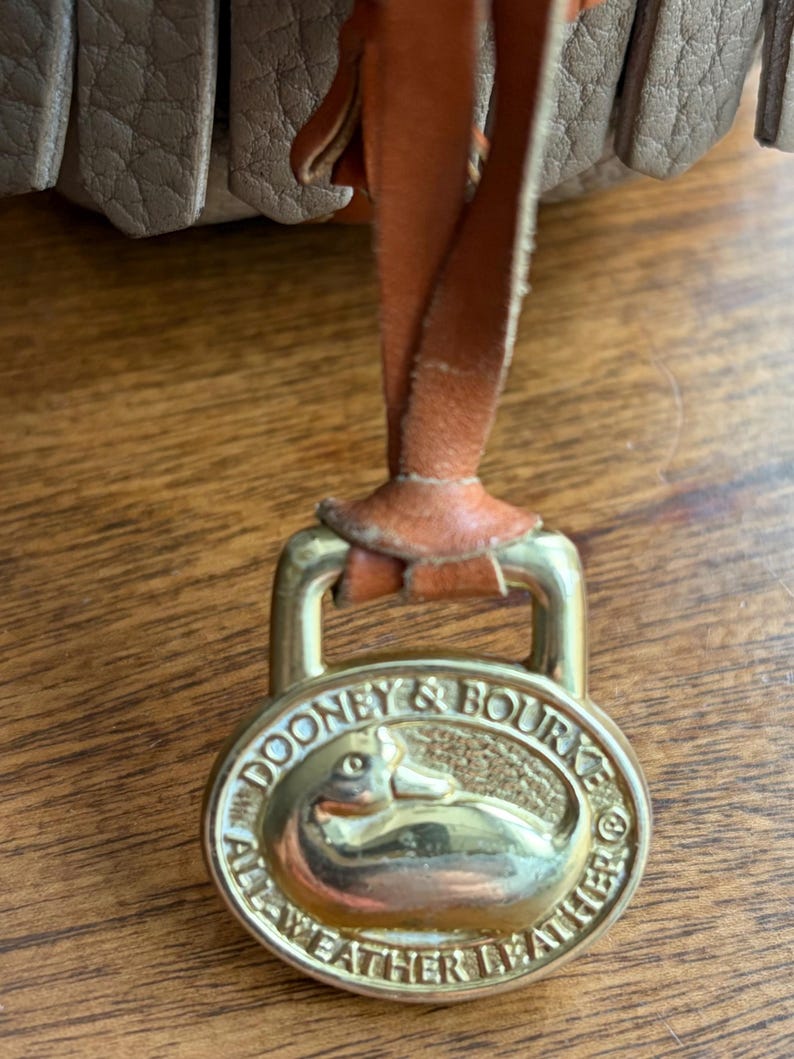 Vintage Dooney & Bourke Large Kilty Bag, Taupe, VG Condition - Etsy