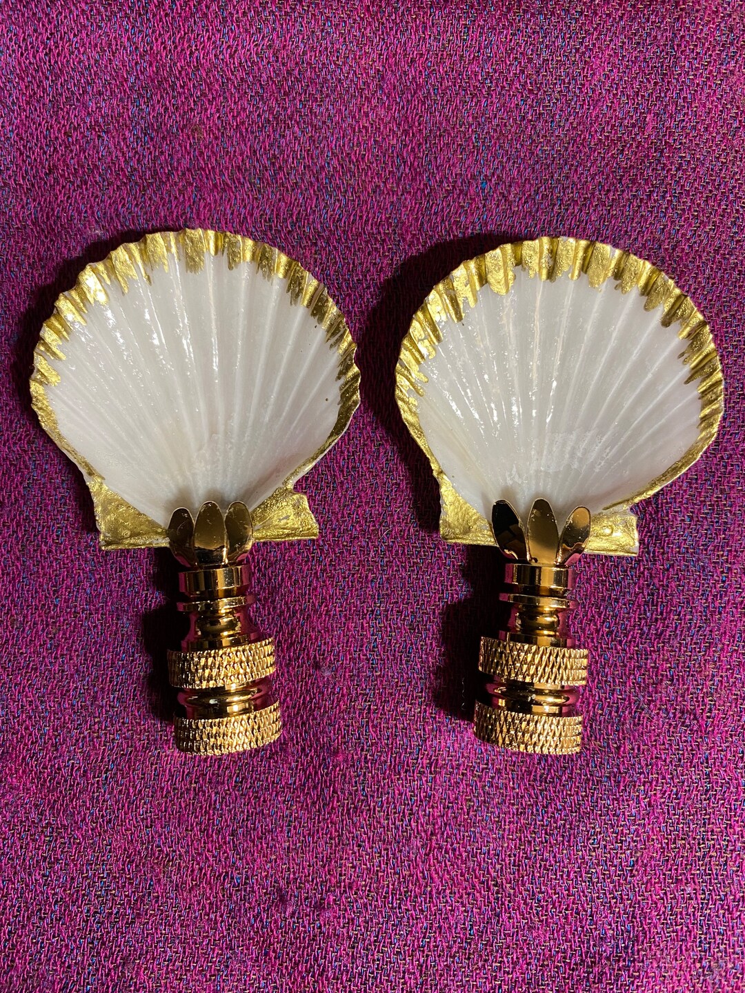 Pair of Scallop Shell Lamp Finials - Etsy