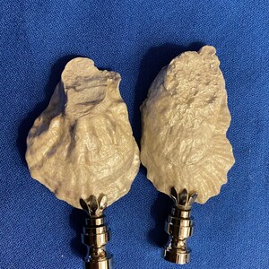 Pair of Blue & White Oyster Shell Lamp Finials - Turtles - Etsy