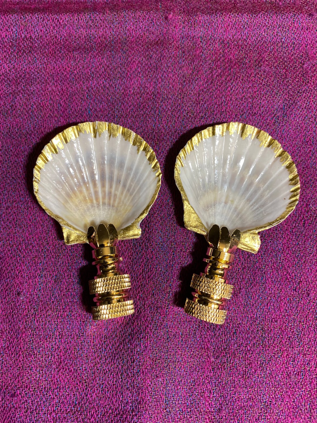 Pair of Scallop Shell Lamp Finials - Etsy