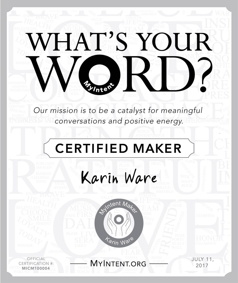 FAMILY, My Intent Bracelet, What's Your Word, My Intent Project, Washer ...