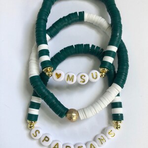 MSU Spartan STACK - Beaded Bracelets | Michigan State Bracelets ...