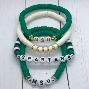 MSU Spartan STACK - Beaded Bracelets | Michigan State Bracelets ...