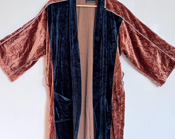 Luxurious Velvet Duster - Copper and Blue - Etsy