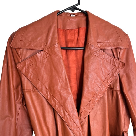 RUST Leather Jacket / Orange Jacket / Belted Jacket /… - Gem