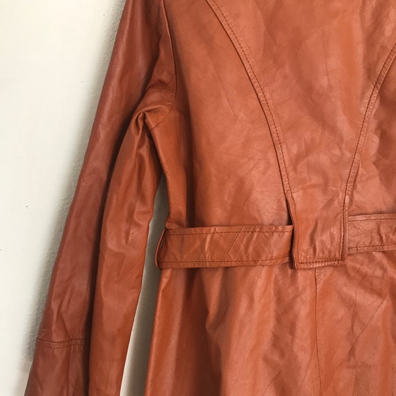 RUST Leather Jacket / Orange Jacket / Belted Jacket /… - Gem