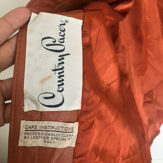 RUST Leather Jacket / Orange Jacket / Belted Jacket /… - Gem