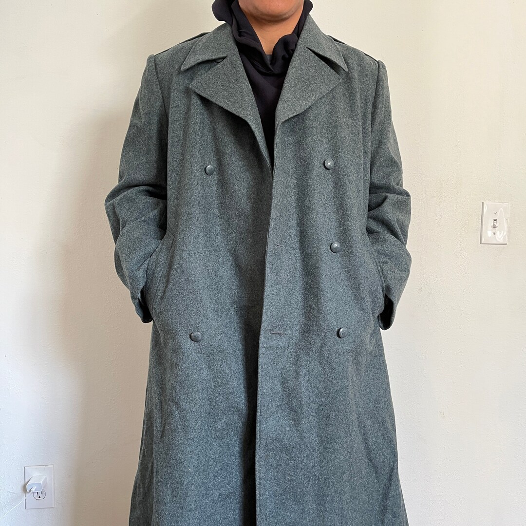 XL Sweedish RARE GRAY Military Coat / Heavy Duty - Etsy
