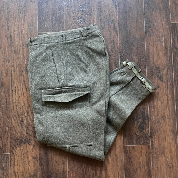 DEADSTOCK - Waist 26" - WWII Wool Pants - Soldier Pan… - Gem