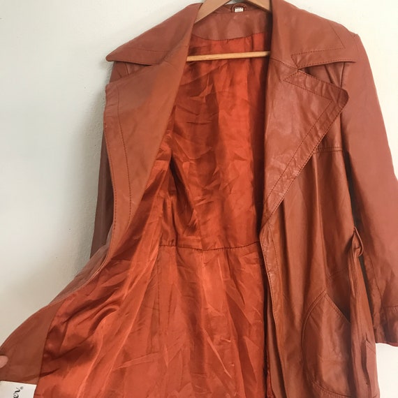 RUST Leather Jacket / Orange Jacket / Belted Jacket /… - Gem
